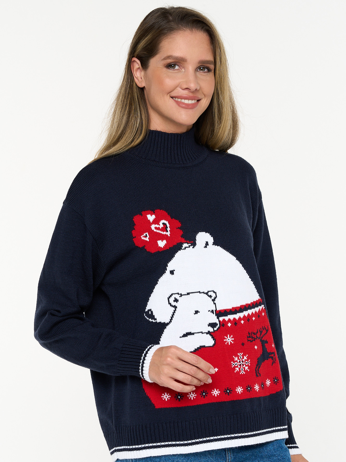 Джемпер NewVay 5232-41309 полярная ночь/белый/алый купить с доставкой по России | Интернет ...