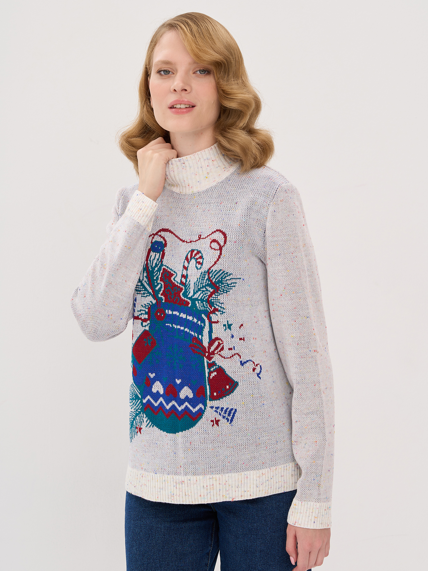 Джемпер NewVay 423223 лунный камень/изумруд/красный/василёк купить с ...