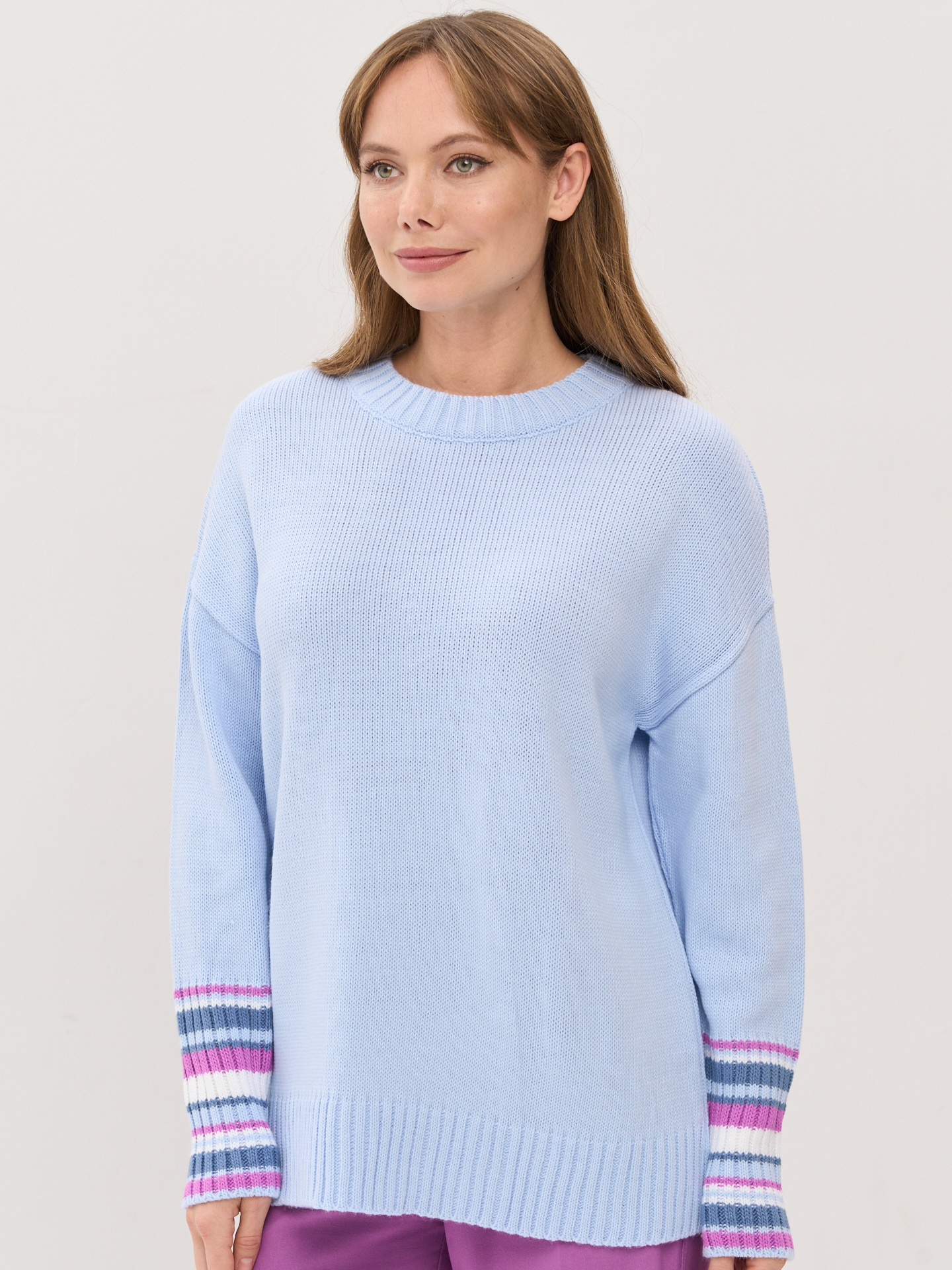 Джемпер NewVay 9242-94090 голубой/гиацинт/зимнее утро/белый купить с доставкой по России ...