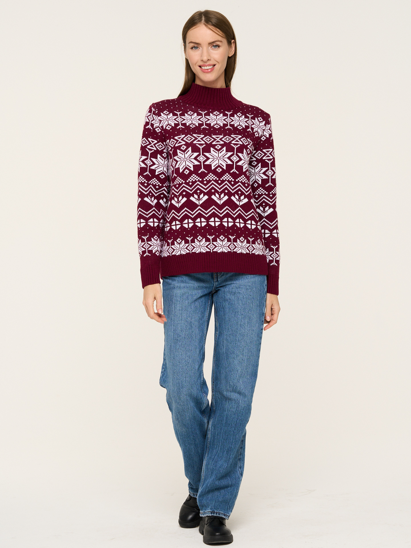 Джемпер NewVay 5232-41304 винная груша/белый купить с доставкой по России | Интернет-магазин ...